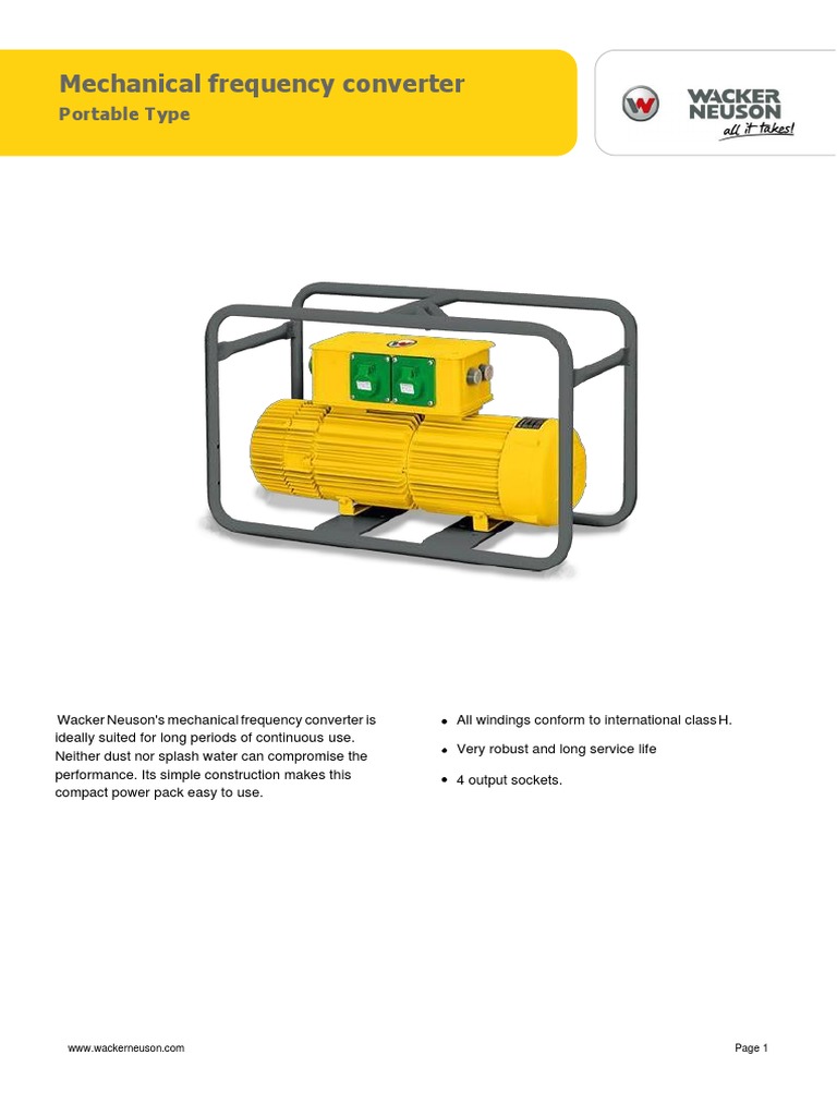 Wacker Neuson Mechanical Frequency Converter | PDF | Home & Garden ...