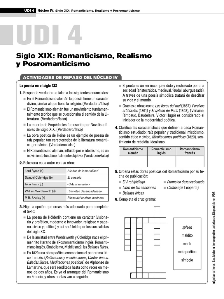 Poesía y narrativa del Romanticismo XIX | PDF | Romanticismo | Novelas