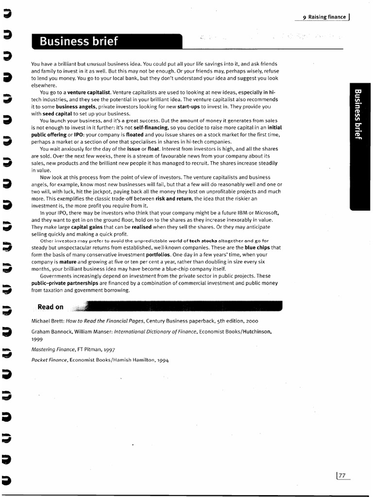 Raising Finance - Business Brief | PDF