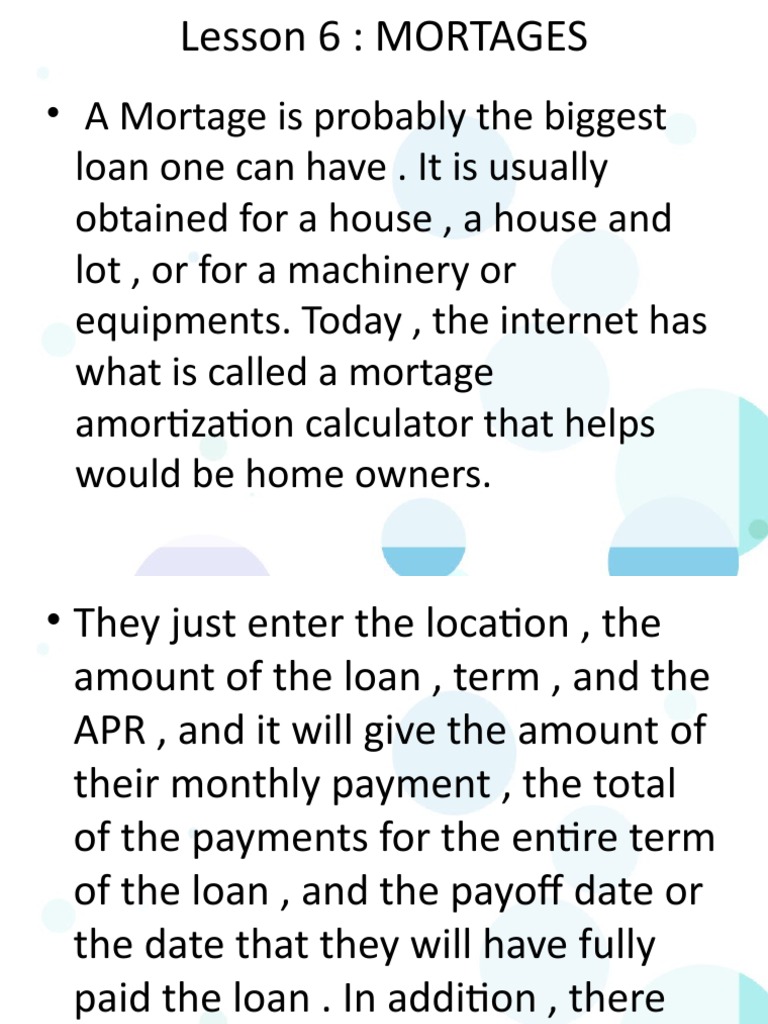 03 - Business - Math - Chapter - 3 - L6 - Mortgages - Josh - PPTX ...