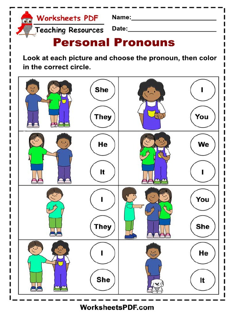 Personal Pronouns Circle