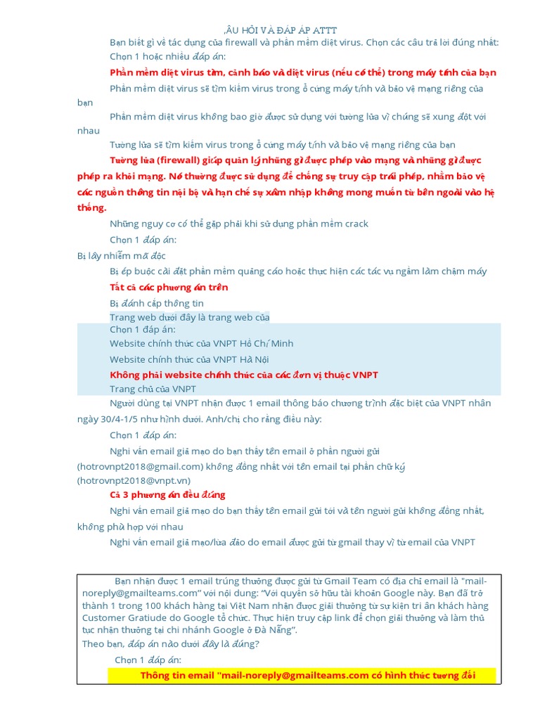 T NG H P Đáp Áp ATTT Các Quý | PDF