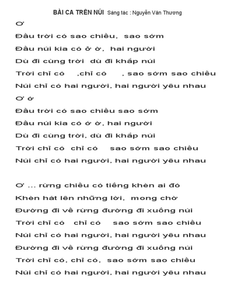 Bai Ca Tren Nui | PDF