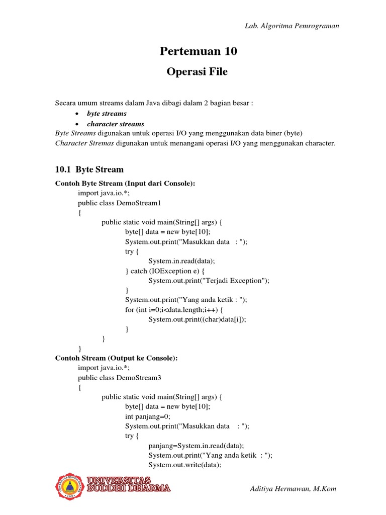 Pertemuan 10 - Operasi File | PDF