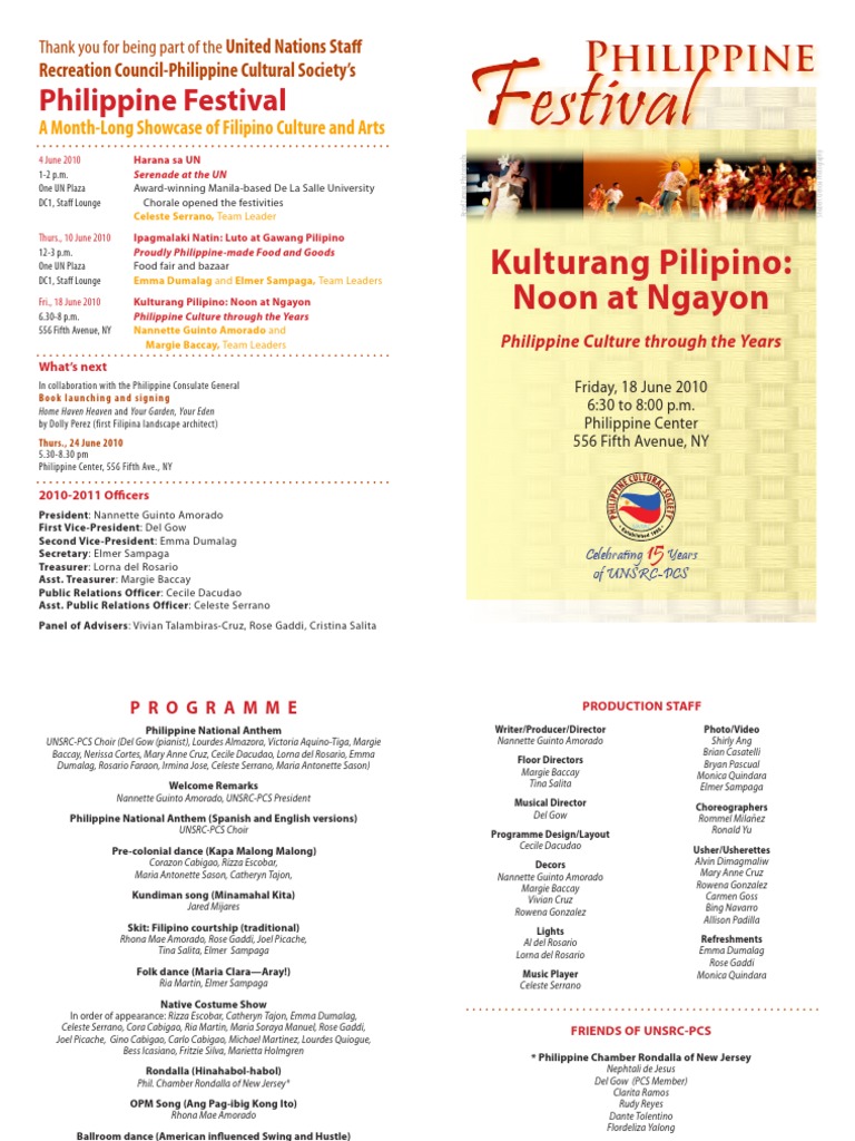 Kulturang Pilipino: Noon at Ngayon (Programme) | PDF | Performing Arts ...