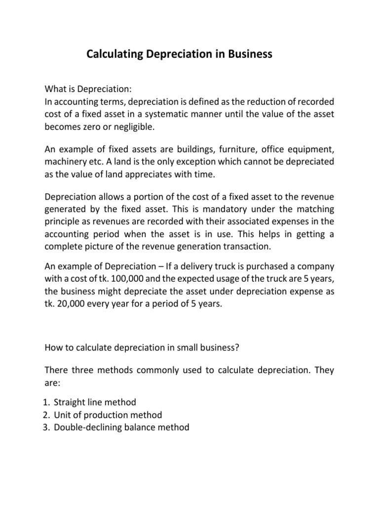 Depreciation Guide for Small Businesses | PDF