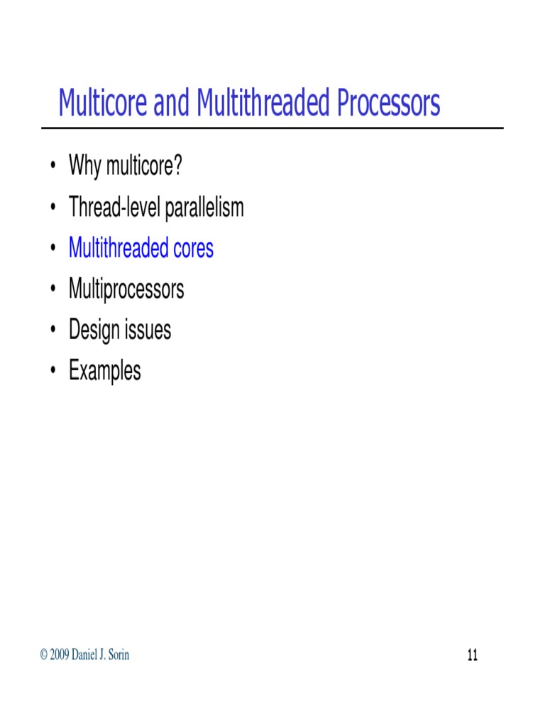 Multicore And Multithreaded Processors Why Multicore Thread Level Parallelism Pdf Multi