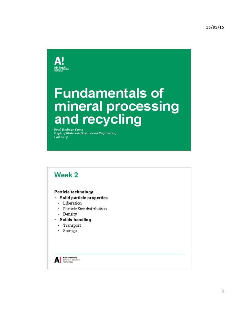 Fund MIneral Processing-Part2 | PDF | Porosity | Particle Size Distribution