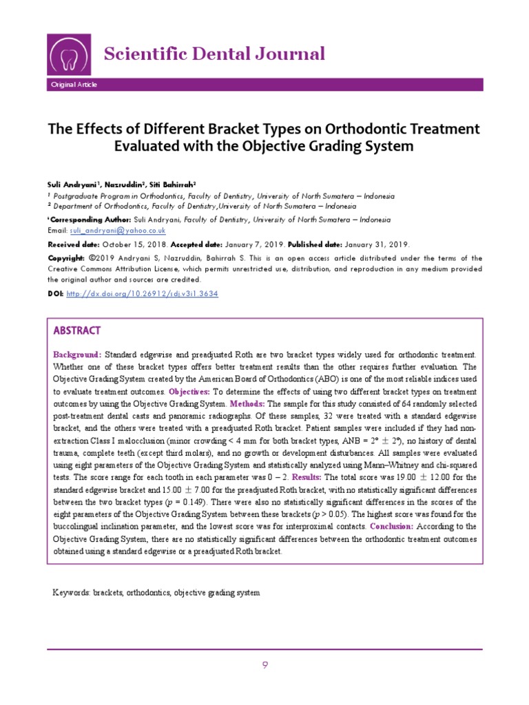 Standard Edgewise Vs Preadjusted Roth | PDF | Orthodontics | Dentistry