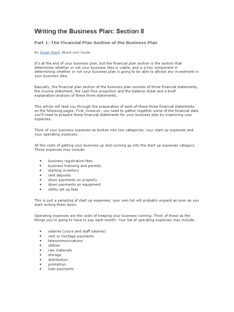 Financial Plan for Business Success | PDF | Balance Sheet | Equity ...