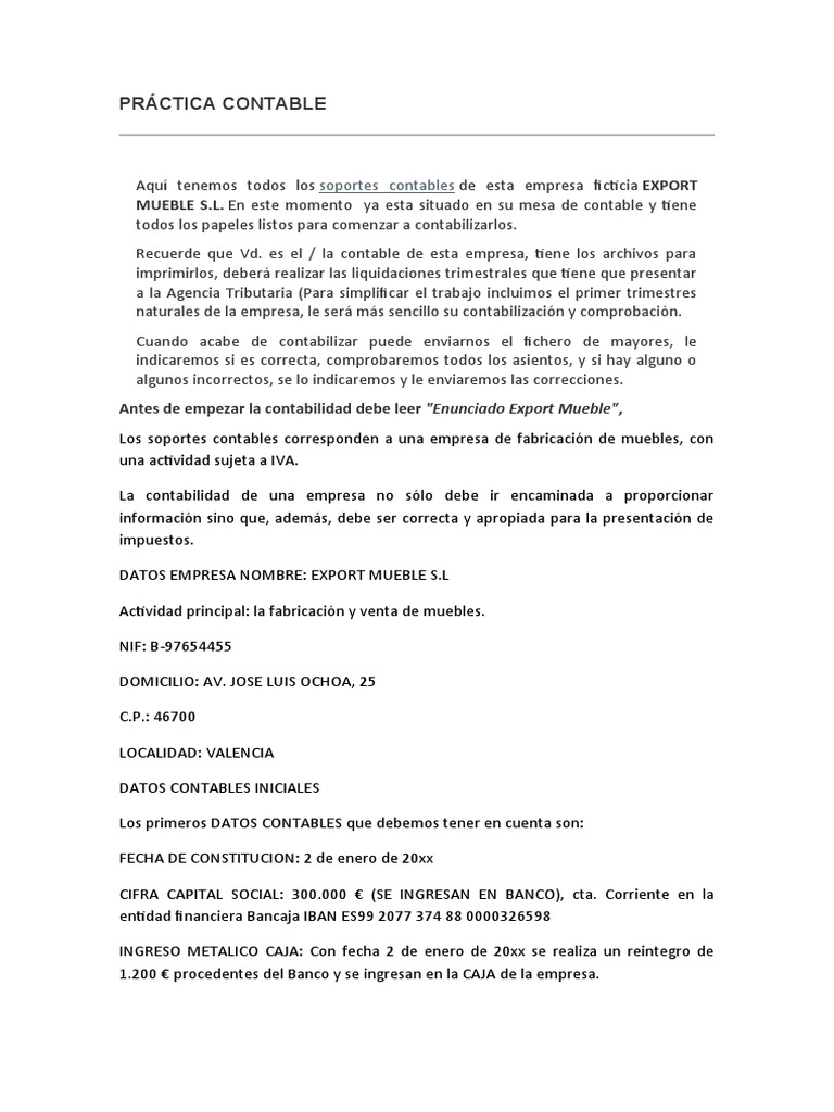PRÁCTICA CONTABLE | PDF | Empresas | Contabilidad