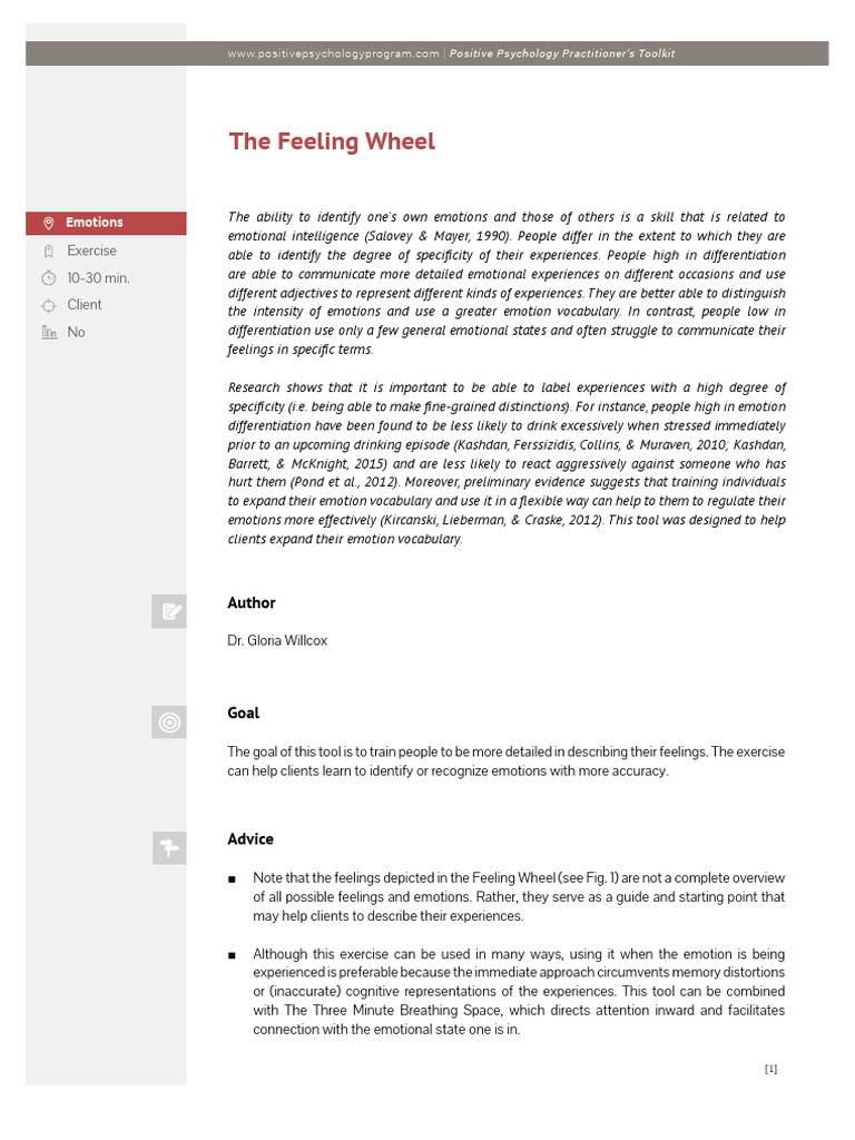 The Feeling Wheel | PDF | Feeling | Emotions