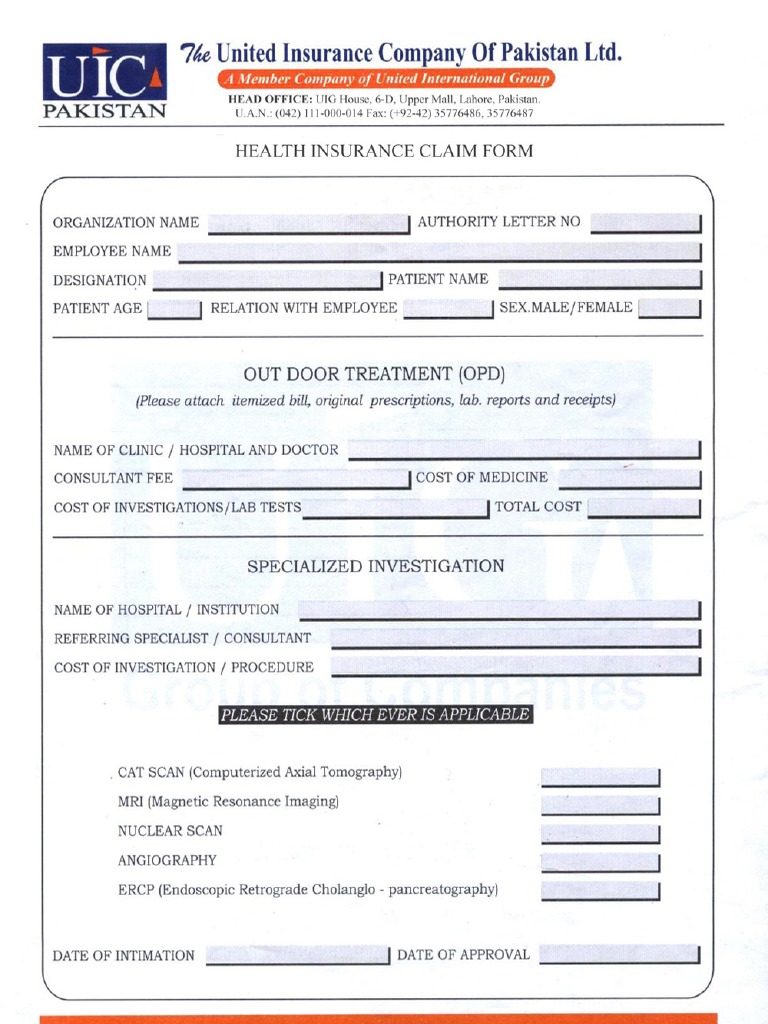 Health Insurance Claim Form | PDF