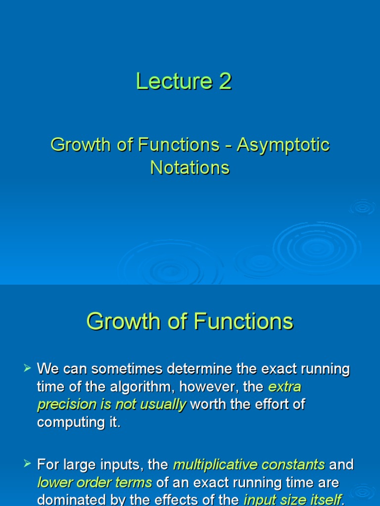 Growth Of Functions Asymptotic Notations Pdf Computational Science Computer Science