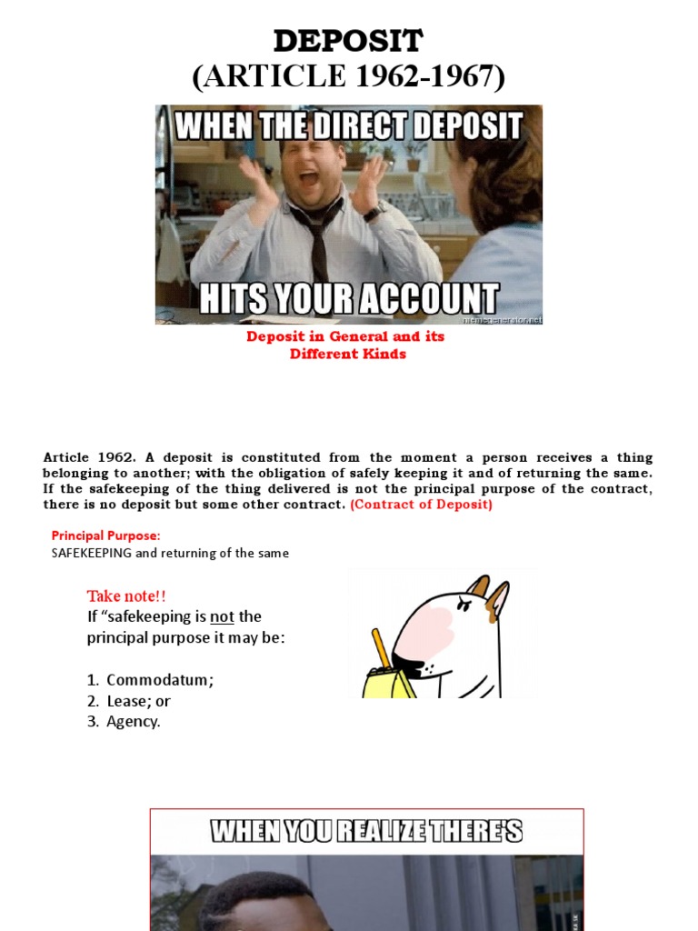 Understanding Deposit Types and Characteristics | PDF | Law And ...