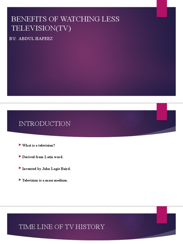 The Benefits of Watching Less TV | PDF | History