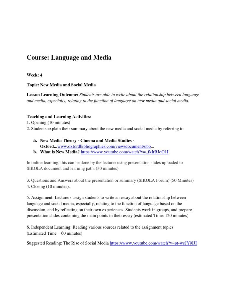 Course 4 New Media and Social Media | PDF