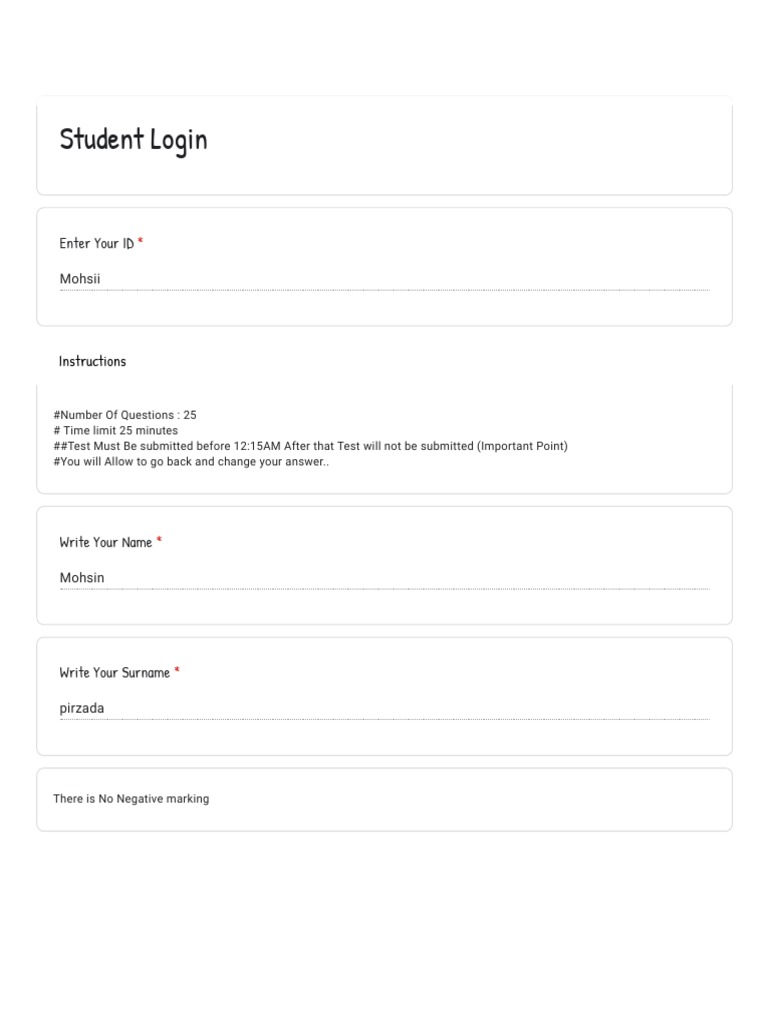 Basic Physics Test - Google Forms | PDF
