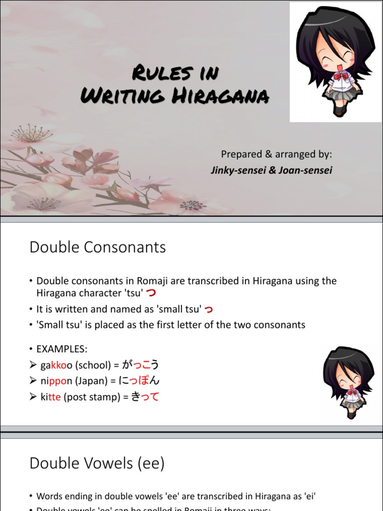 Lesson - Rules in Writing Hiragana | PDF | English Language ...