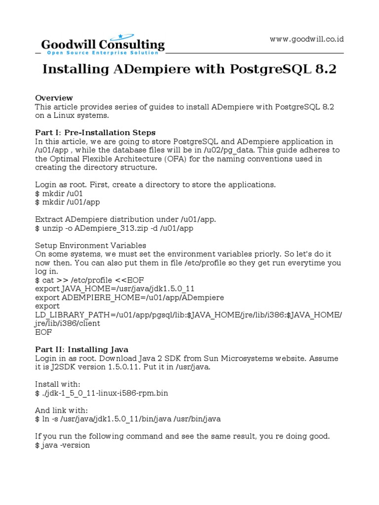 Adempiere PostgreSQL | PDF