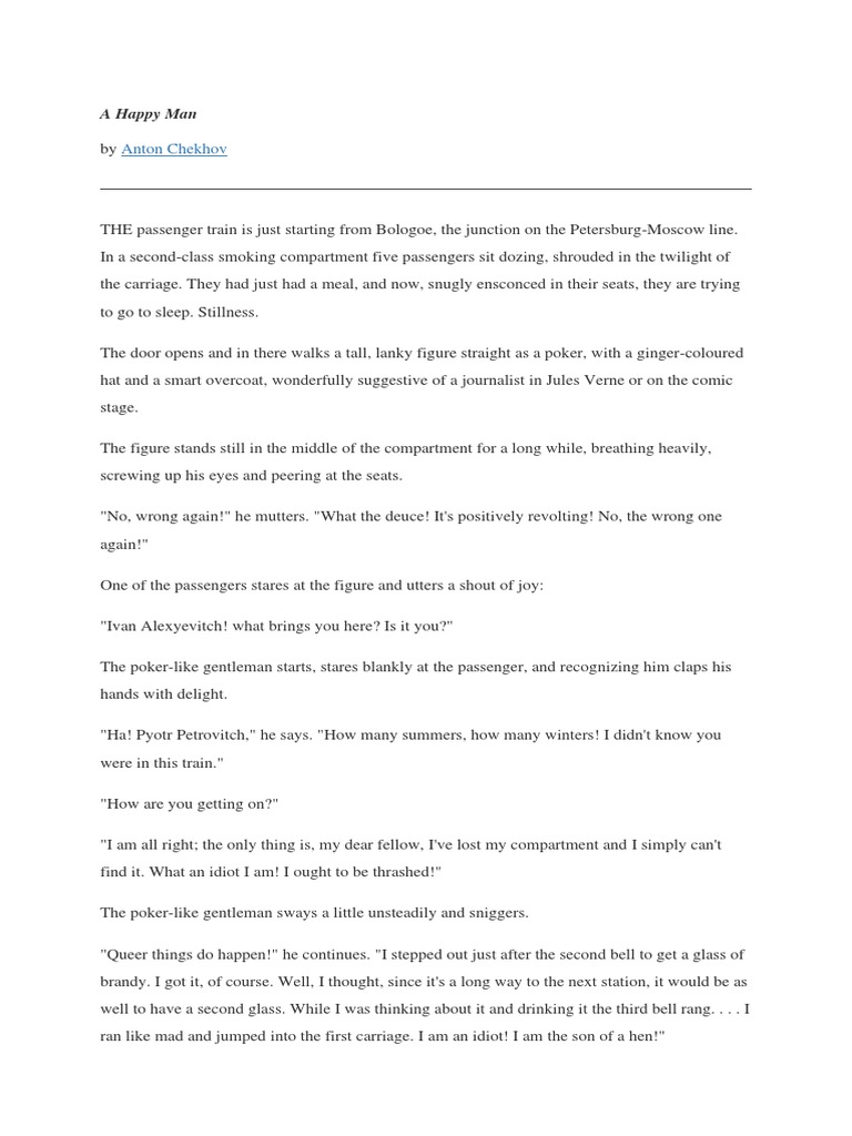 A Happy Man by Anton Chekhov | PDF