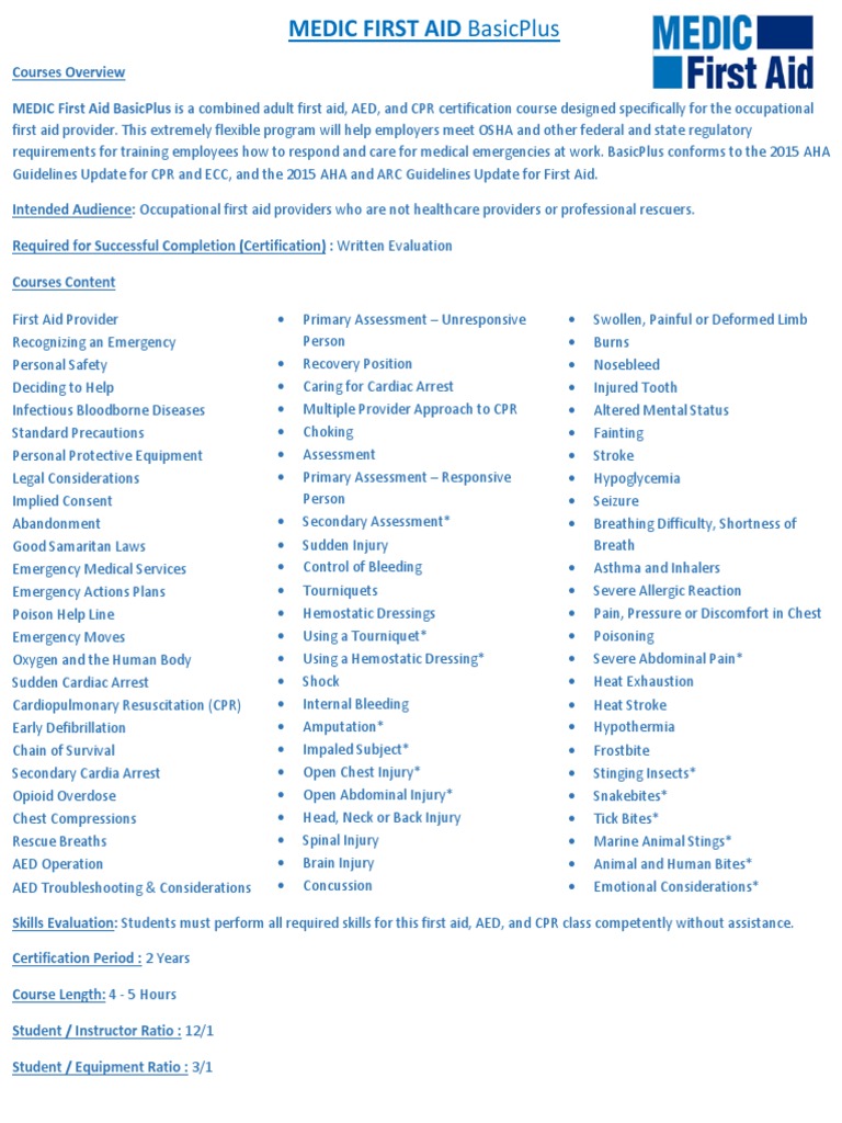 Medic First Aid Outline | Download Free PDF | Cardiopulmonary ...