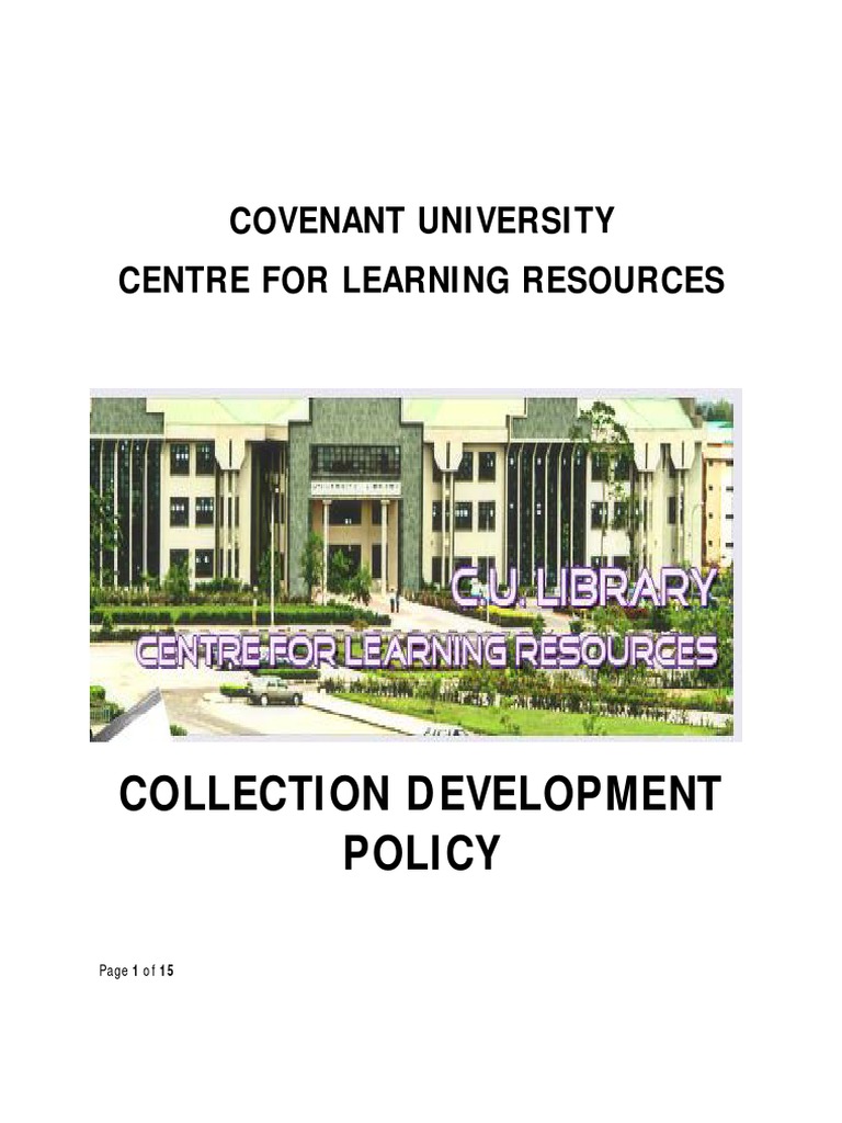 CLR Collection Development Policy | PDF | Libraries | Engineering