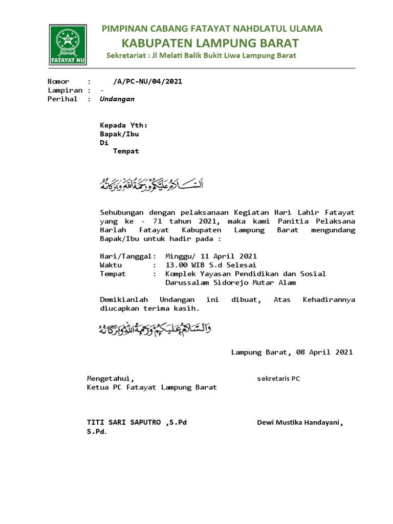 Surat Fatayat 2021 | PDF