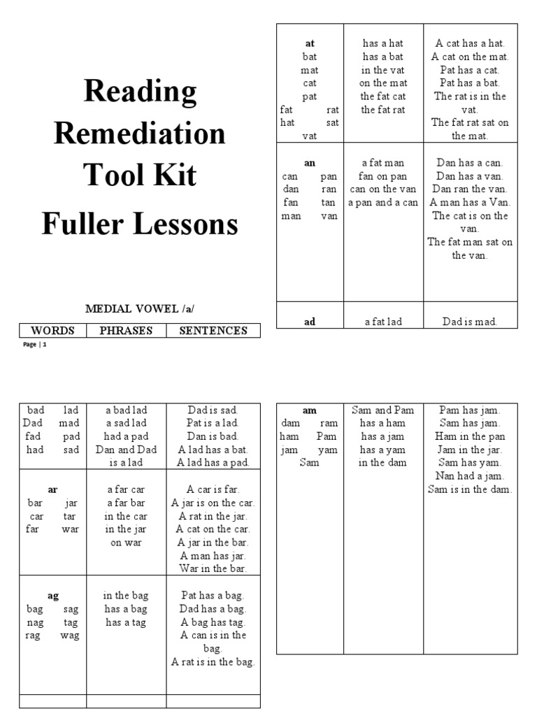 Reading Remediation Tool Kit Fuller Lessons: Page - 1 | PDF | Nature