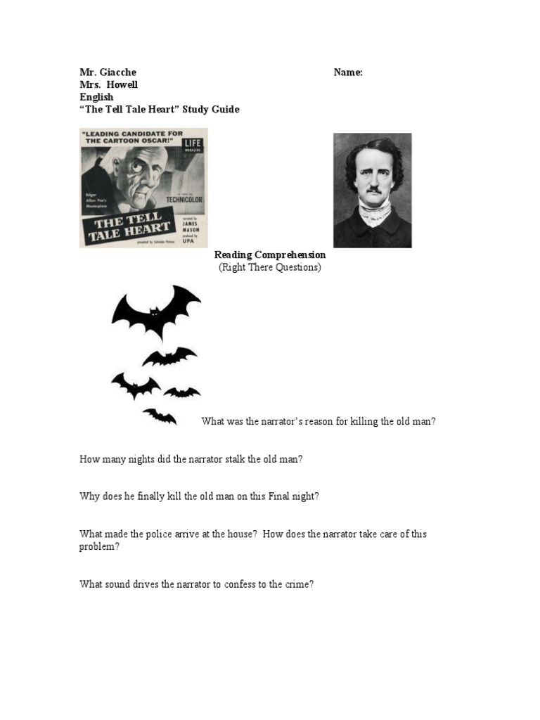 Tell Tale Heart Study Guide 2 PDF