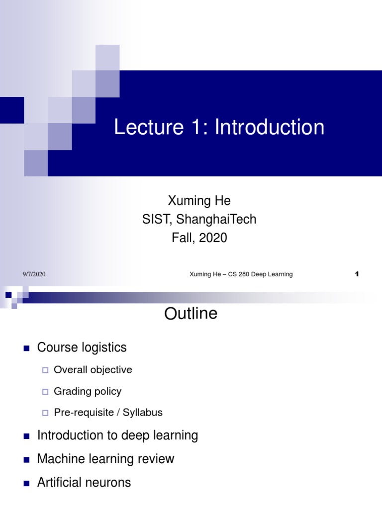 Lecture Notes 01 | PDF | Deep Learning | Statistical Classification