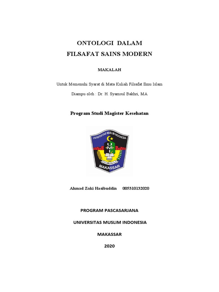 Ontologi Dalam Filsafat Sains Modern | PDF | Filsafat