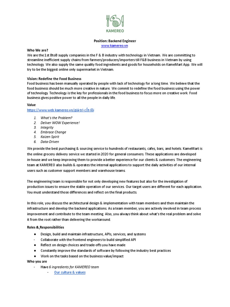 (Eng) JD Backend Engineer - Infrastructure (Updated March 2021) | PDF | Computer Programming ...