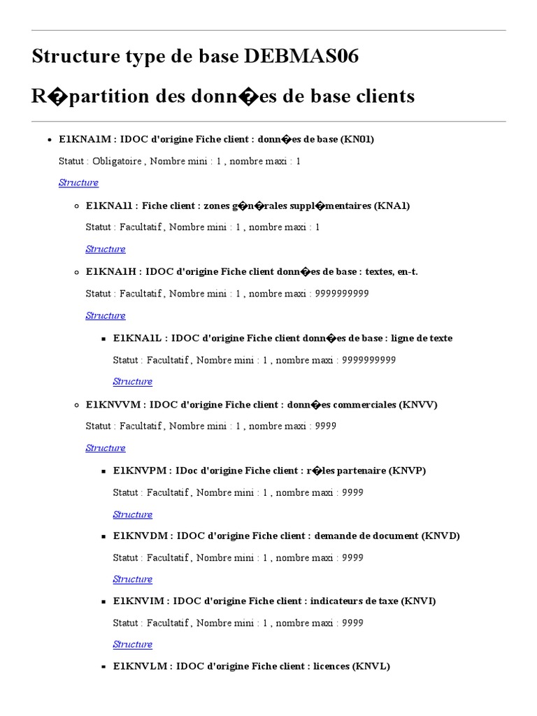 Documentation Pour Types D'enreg. d'IDoc Ou Types d'IDoc5 | PDF | Transport