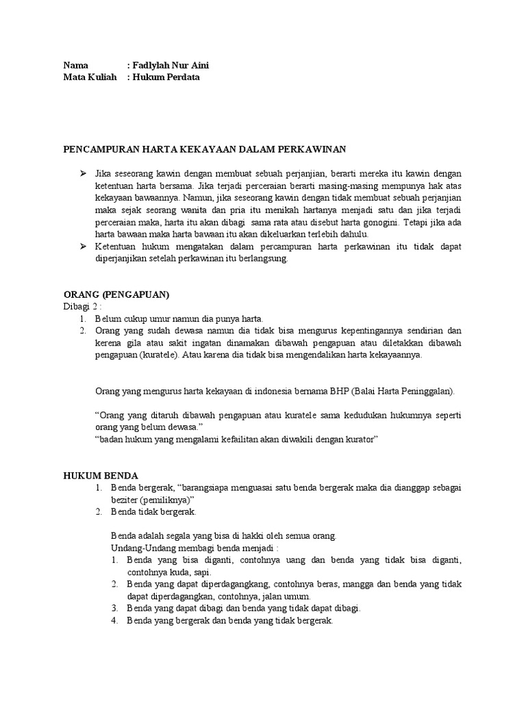Resume Hukum Perdata | PDF