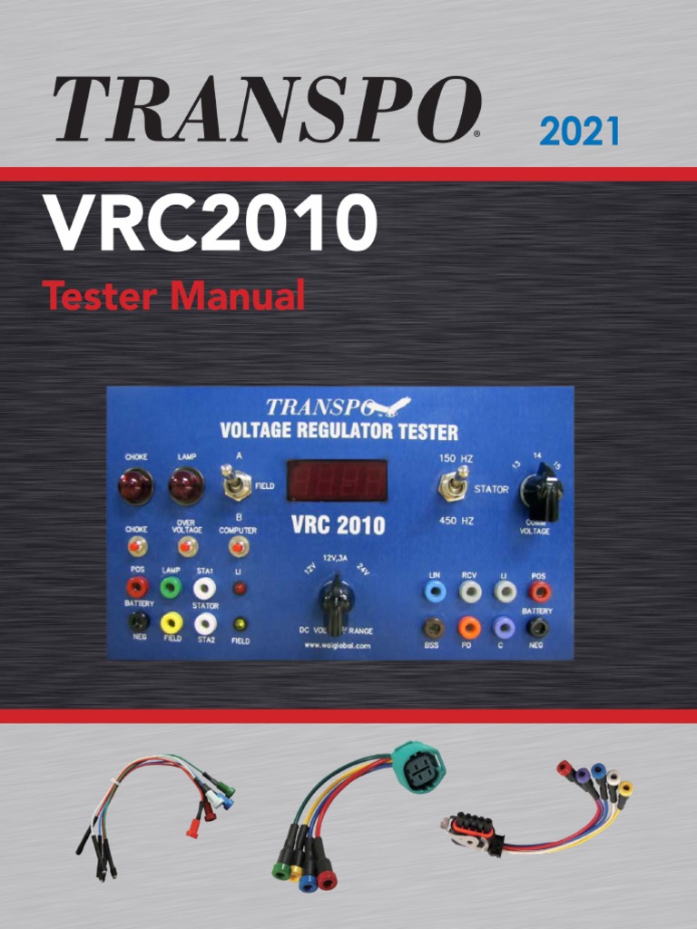 VRC2010 Voltage Regulator Tester Guide | PDF | Voltage | Switch