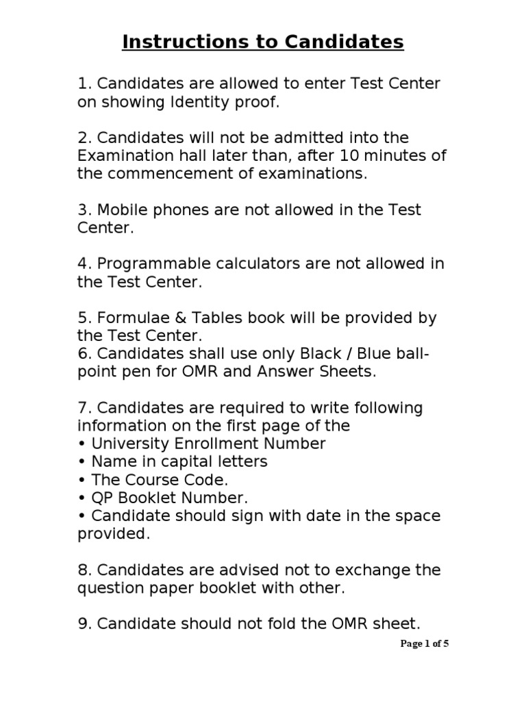 Exam Conduct Guidelines for Candidates | PDF | Test (Assessment)