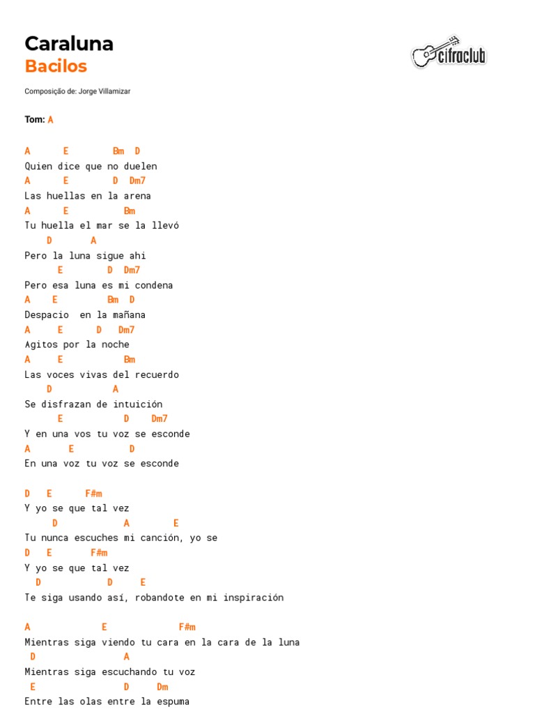 Cifra Club - Bacilos - Caraluna | PDF | Artes del Lenguaje y ...