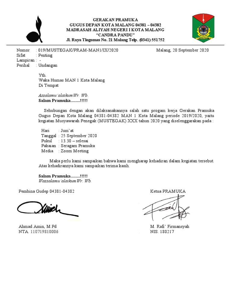 Surat Undangan Mustegak | PDF