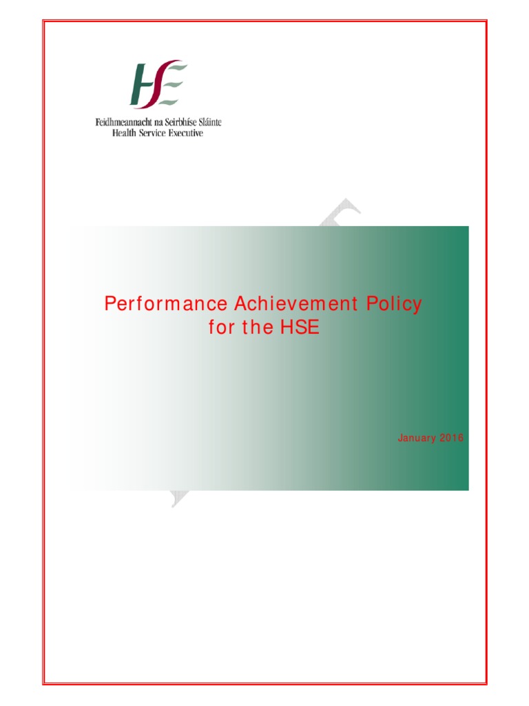 HSE Performance Achievement Policy | PDF | Health Care | Goal