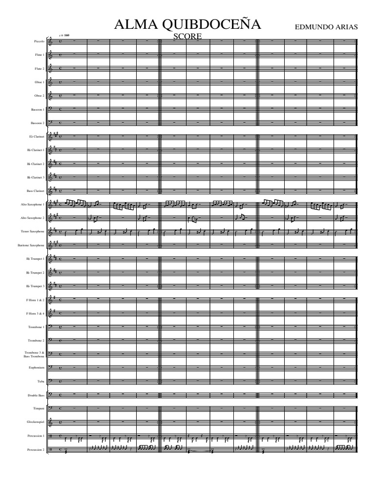 ALMA - QUIBDOSEÑA Score | PDF | Musical Instruments | Aerophones