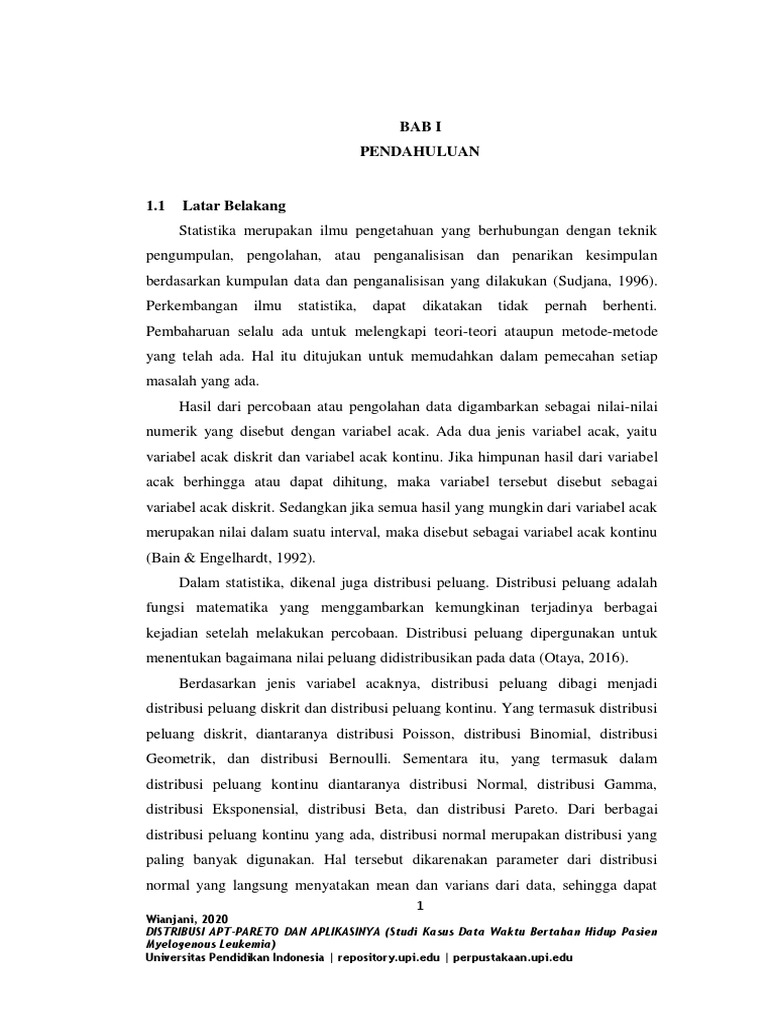 Aplikasi Distribusi APT-Pareto pada Leukemia | PDF | Komputer