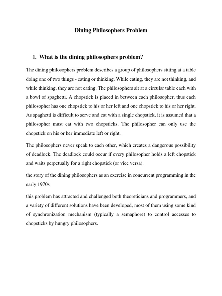 Dining Philosophers Problem | PDF | Concurrent Computing | Concurrency (Computer Science)
