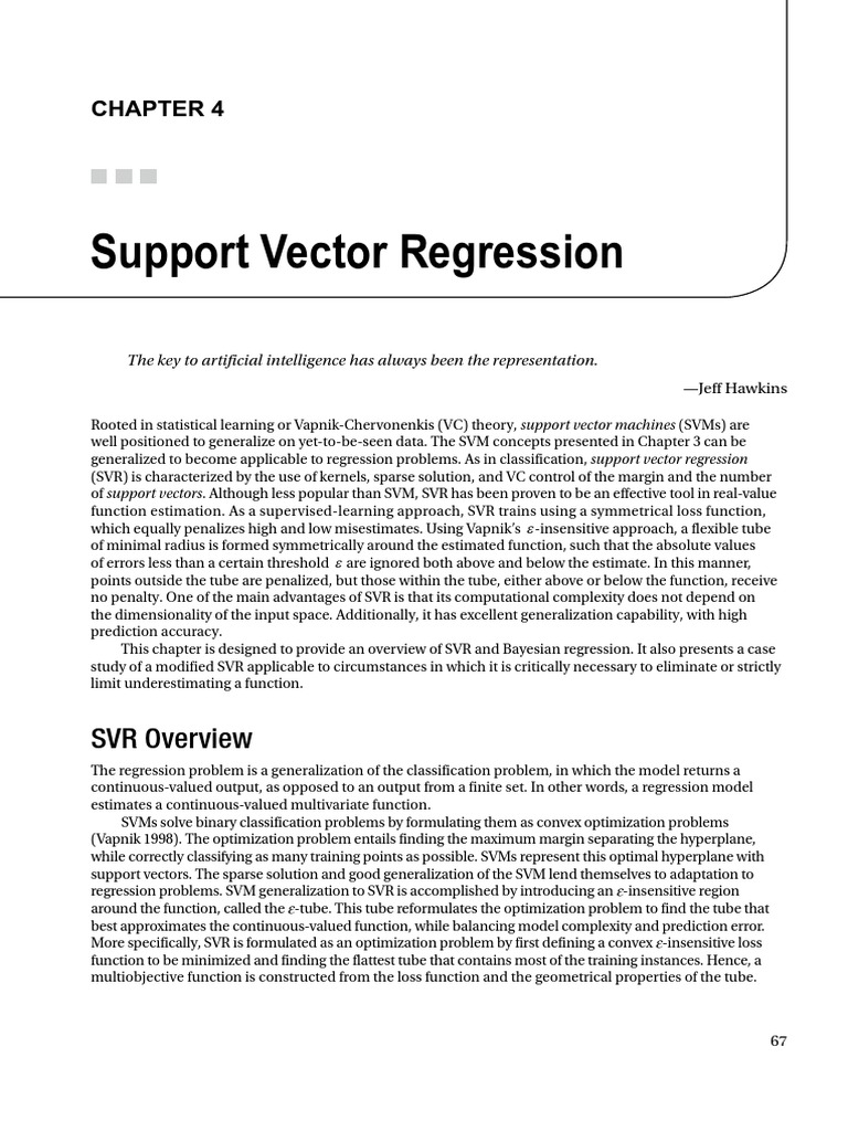 Support Vector Regression | PDF | Support Vector Machine | Regression ...