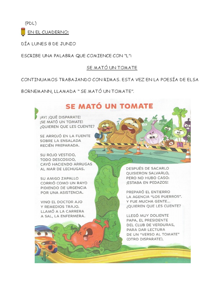 Act-Se Mato Un Tomate | PDF | Cocina | Alimentos