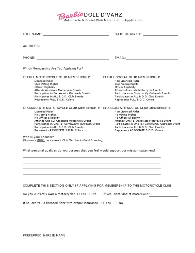 Motorcycle & Social Club Application | PDF | Lifestyle