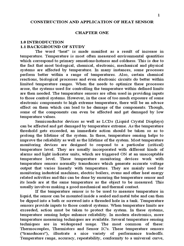 Heat Sensor Construction and Application | PDF | Heat Transfer ...