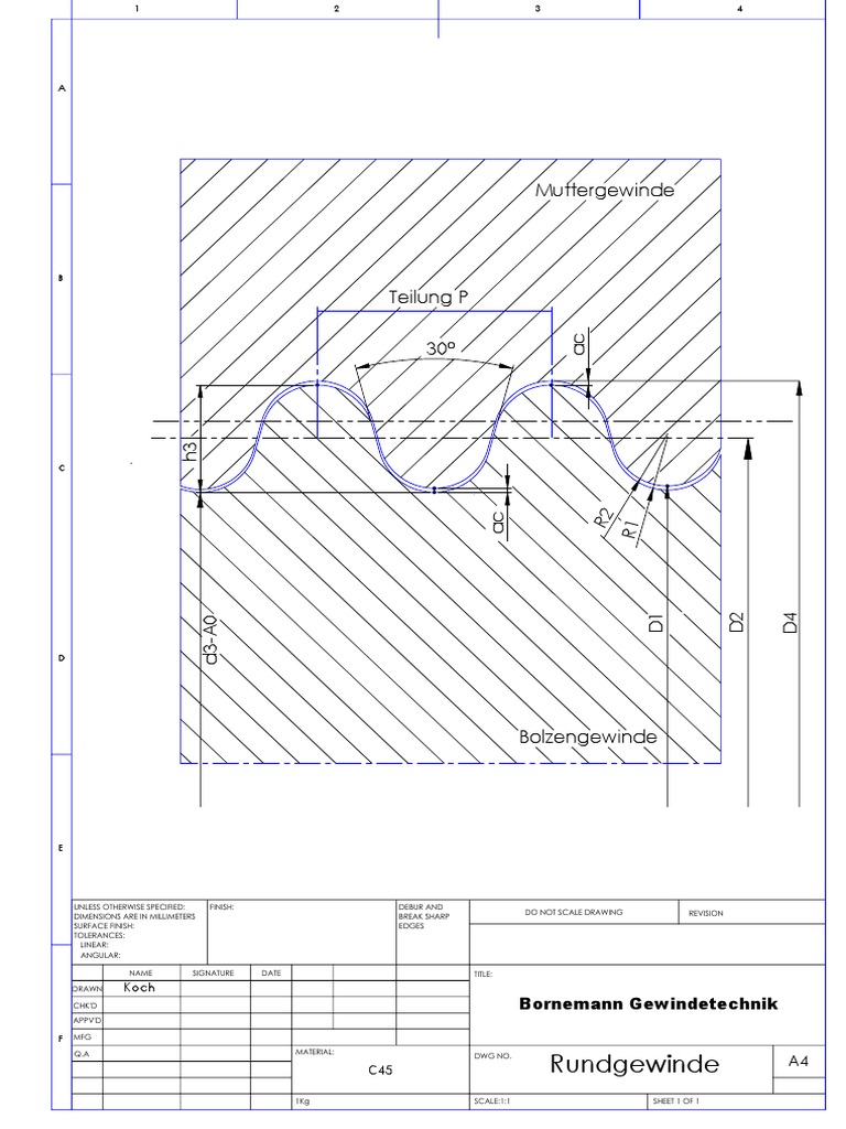 Rundgewinde Musterzeichnung | PDF