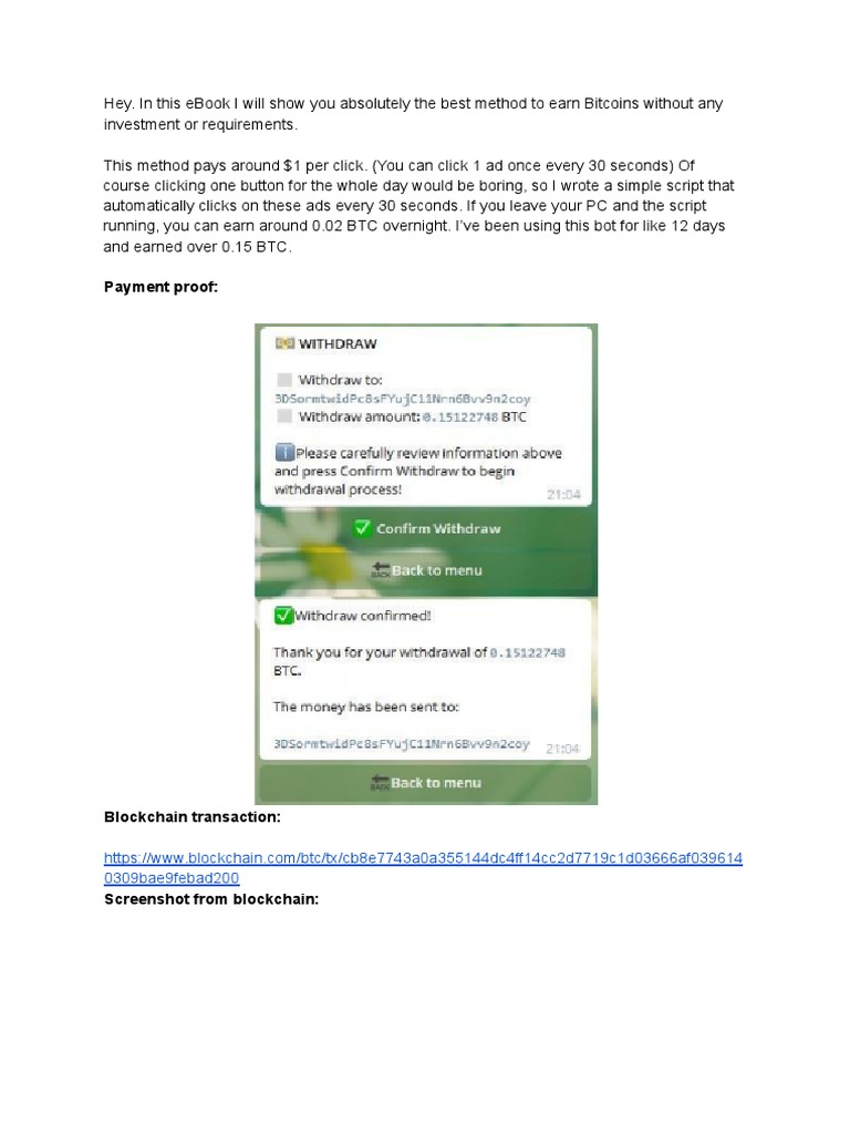 $100 Daily Telegram Updated Working 100 | Download Free PDF | Bitcoin ...