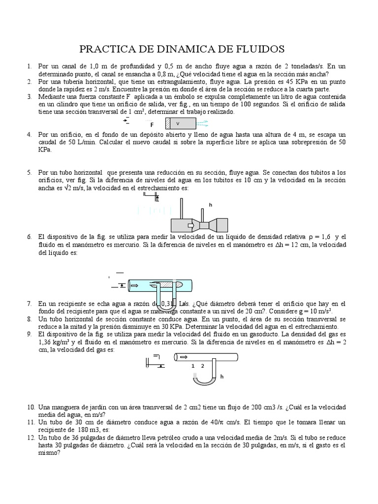 Practica de Dinamica de Fluidos | PDF | Medida de presión | Presión